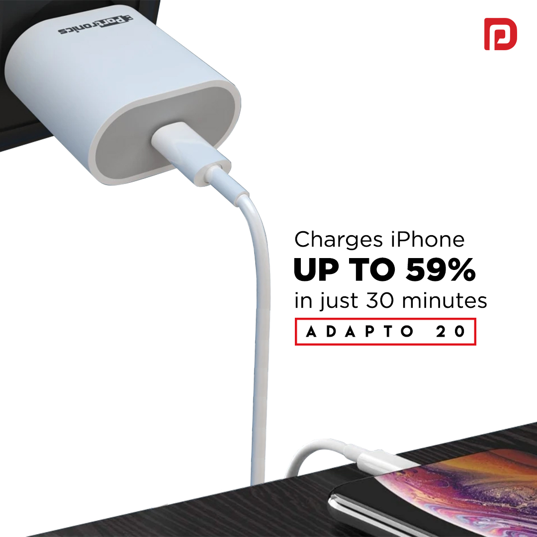 Portronics launches Adapto 20, a 20W wall adaptor for Rs 1,499