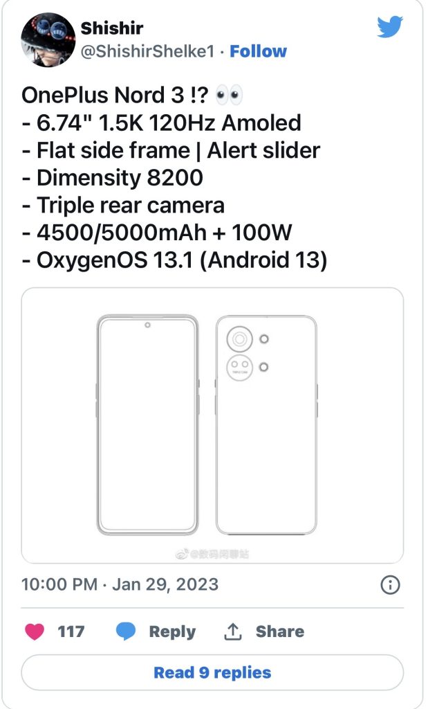 OnePlus Nord 3 Specifications Leaked: Alert Slider, 1.5K display ...