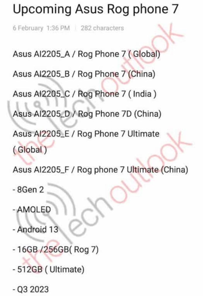 ASUS ROG Phone 7 series Launch Timeline, Model Numbers & Key ...