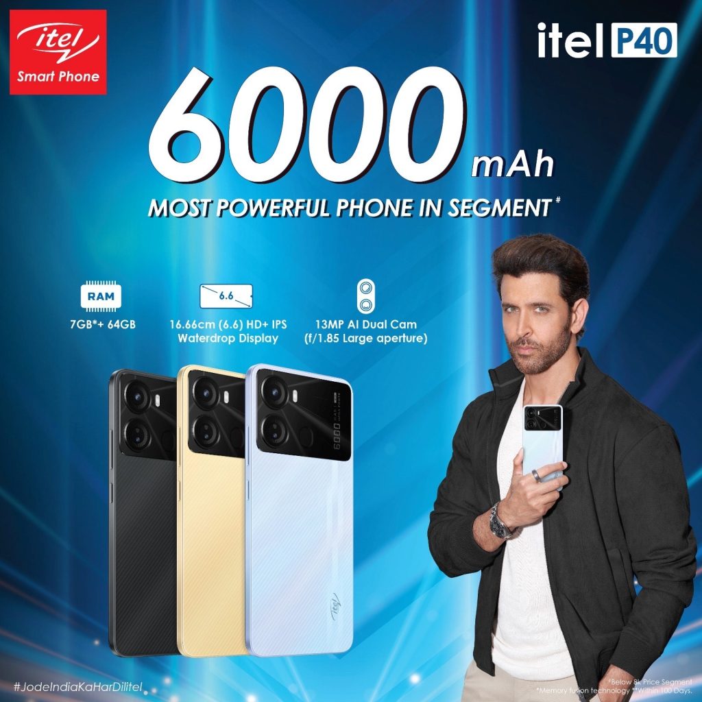 itel launches P40 with 6000 mAh Power-packed battery, 6.6-inch display ...