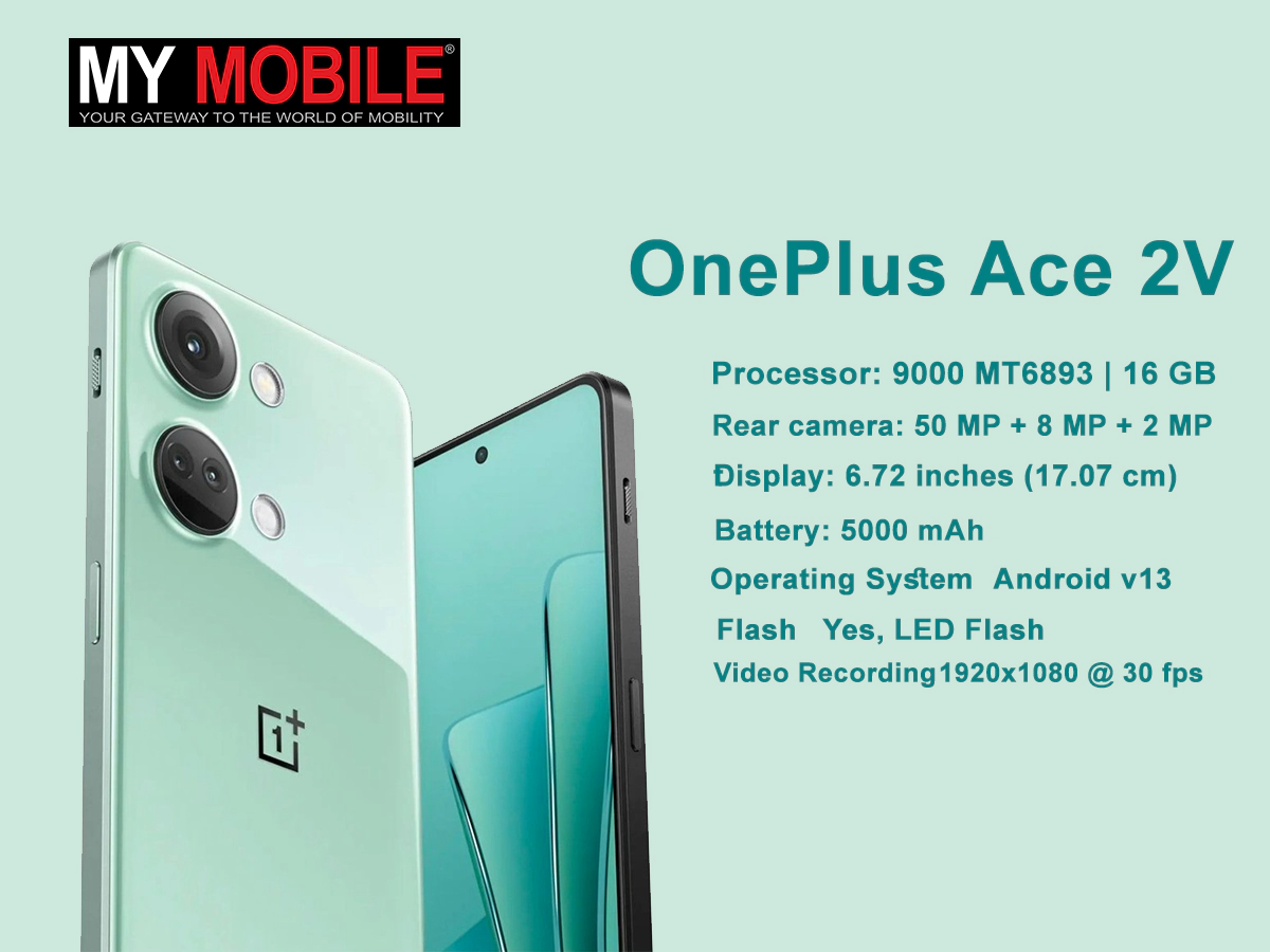 OnePlus Ace 2V with MediaTek Dimensity 9000, 80W SuperVOOC charging, 1 ...