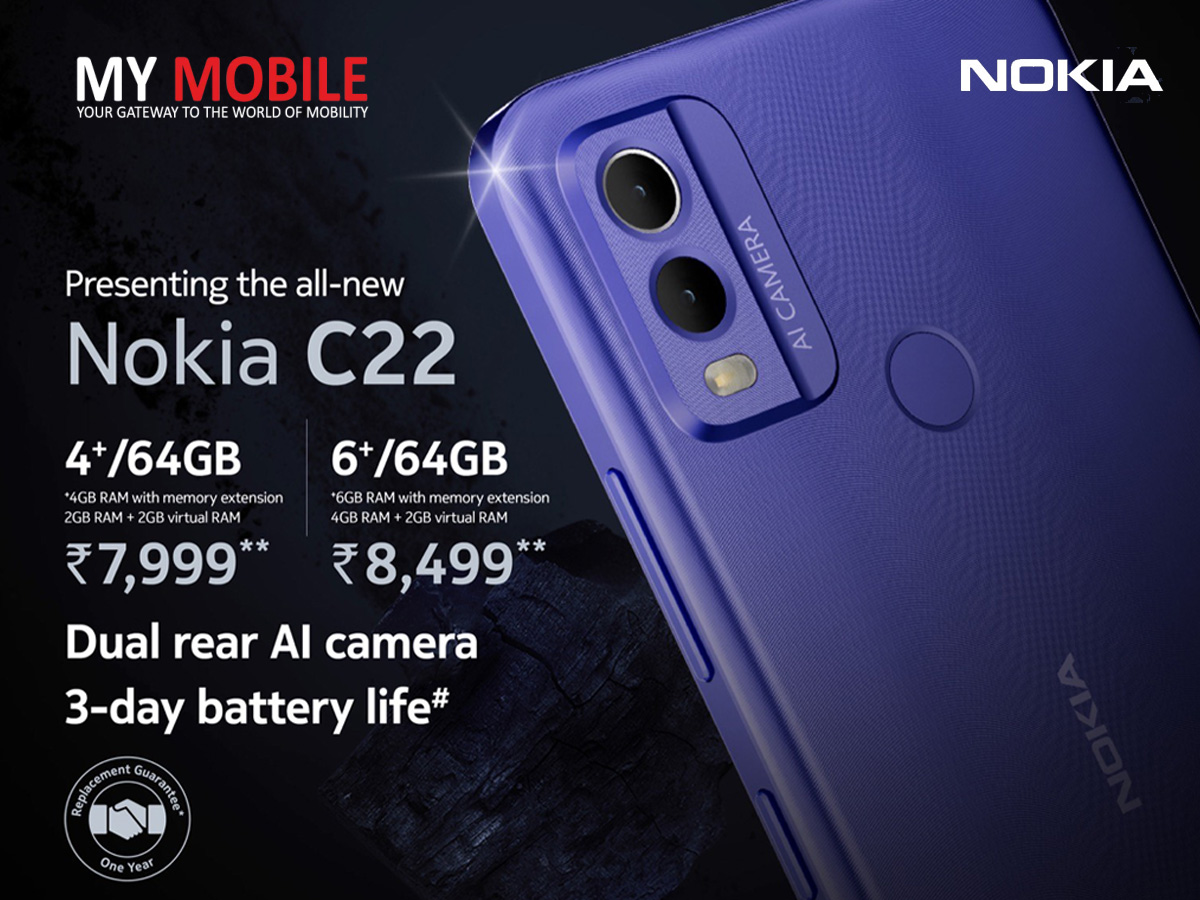 Nokia C22 with Android 13, 5,000mAh battery & Octa-Core Unisoc chipset ...