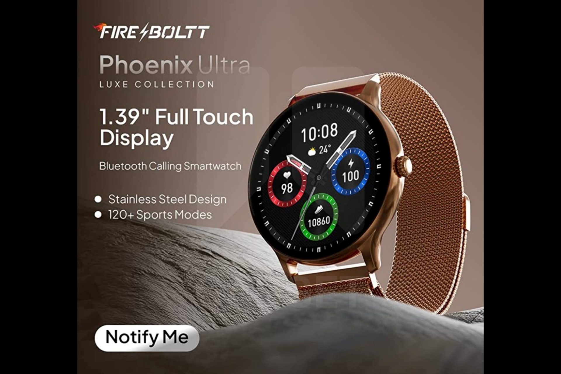 Fire-Boltt Phoenix Ultra smartwatch with Bluetooth calling, 1.39-inch ...