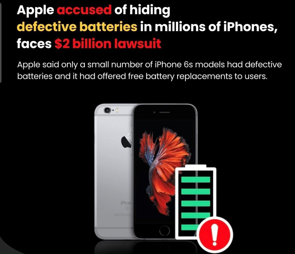Apple accused of hiding defective iPhone batteries, faces possible $2 ...
