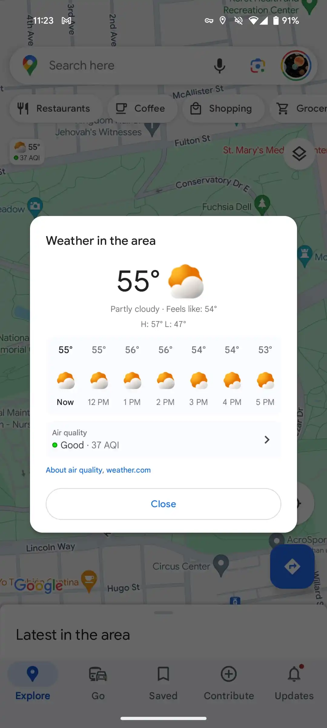 Google Maps for Android Now Features Real-Time Weather and AQI Updates