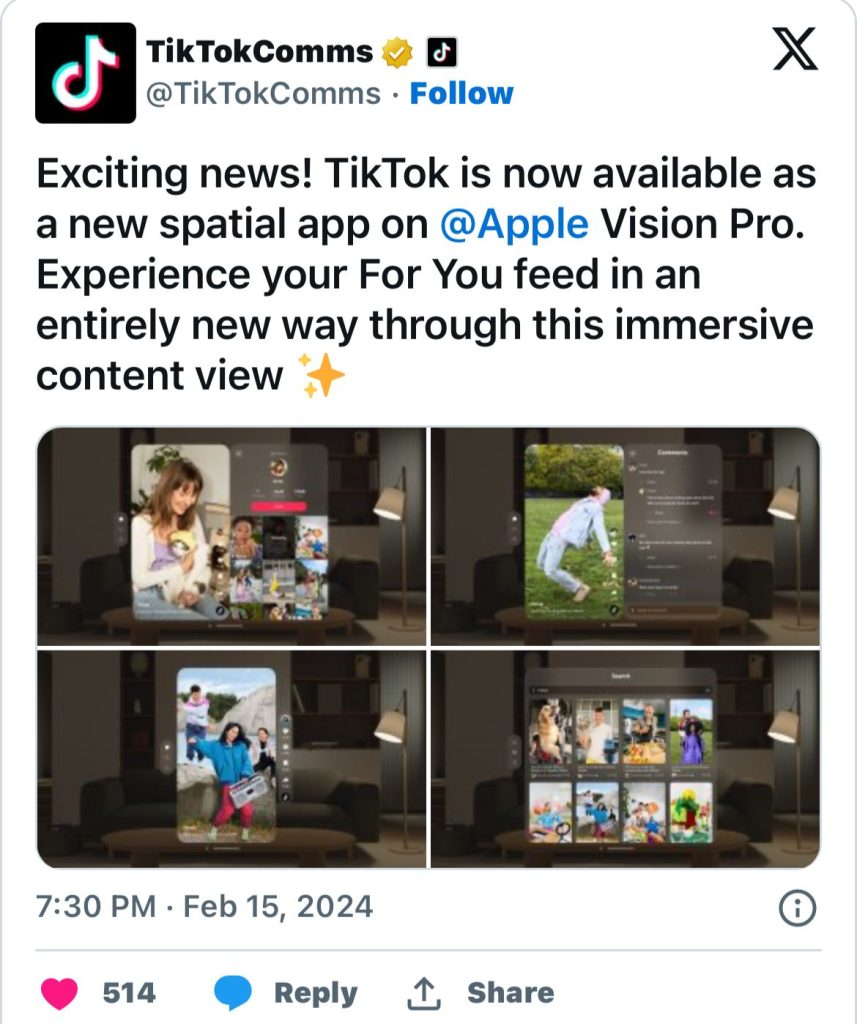 TikTok Ventures into Spatial Reality with the Apple Vision Pro App ...