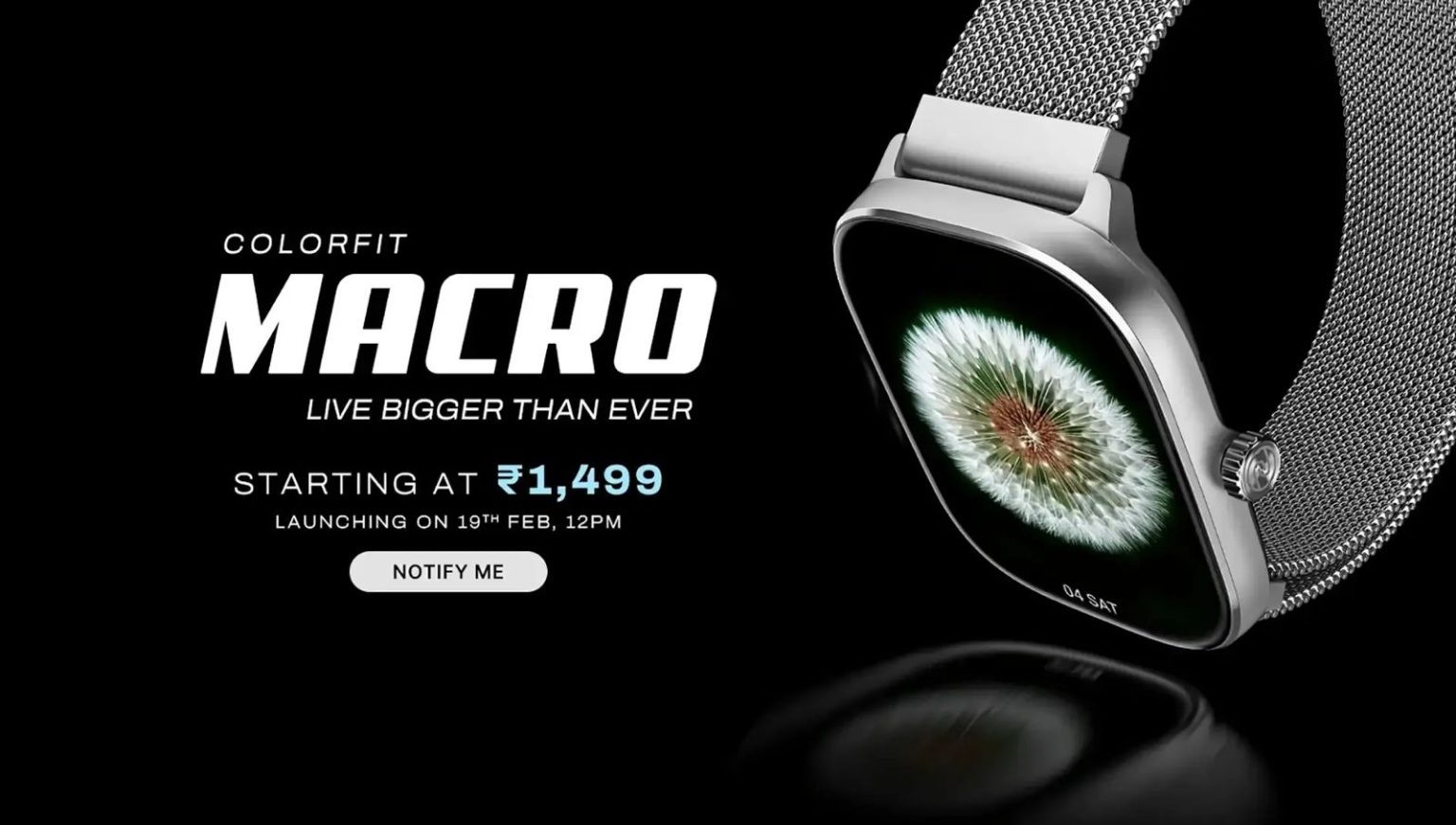Noise ColorFit Macro Smartwatch, featuring a distinctive 2 inch TFT ...