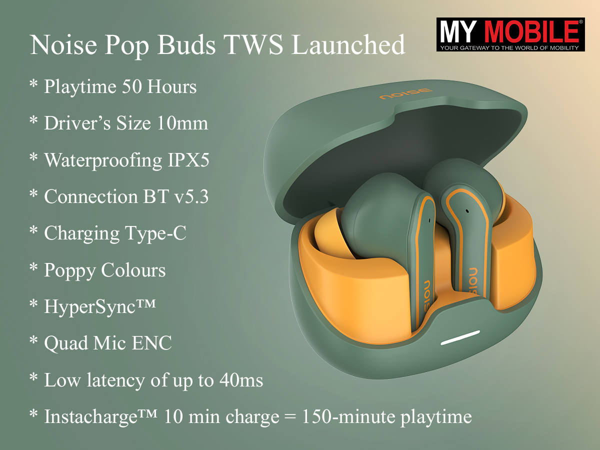 Noise Pop Buds TWS Launched with 50 hours of playtime and Flip-Top ...