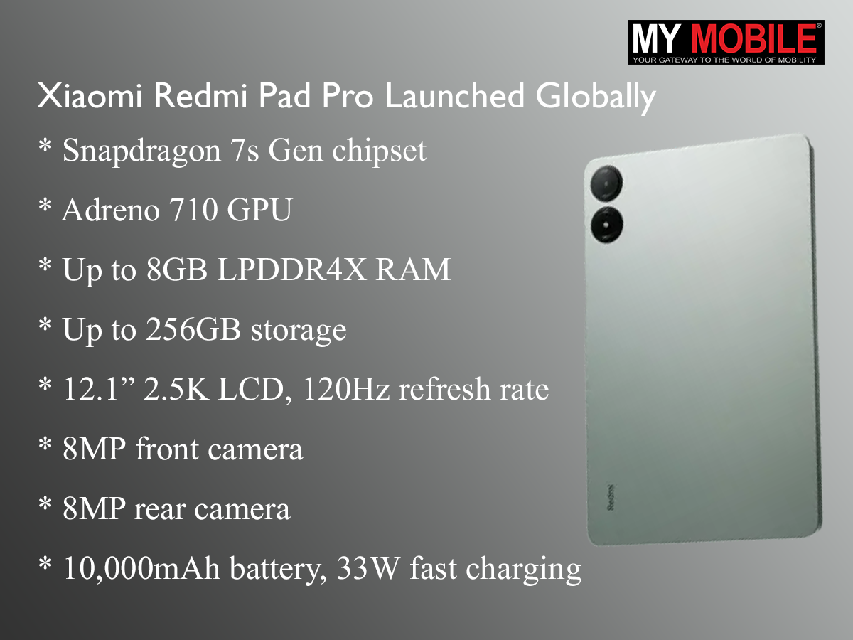 Xiaomi Redmi Pad Pro Launched Globally with Stylus Support, Snapdragon ...