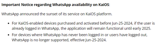 WhatsApp to End Support for KaiOS Devices by February 2025 Impacting ...