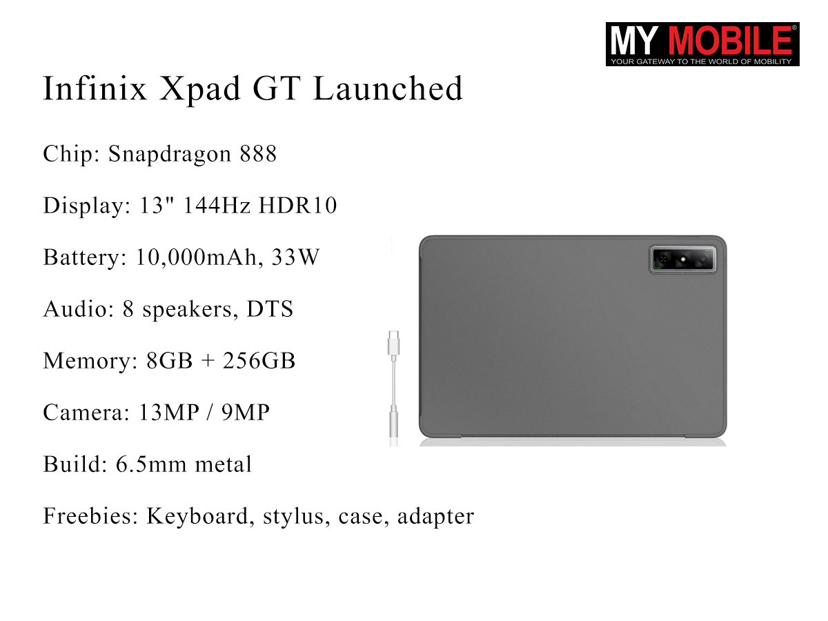 Infinix Xpad GT Unveiled with Snapdragon 888, 13" 144Hz Display and 10 ...