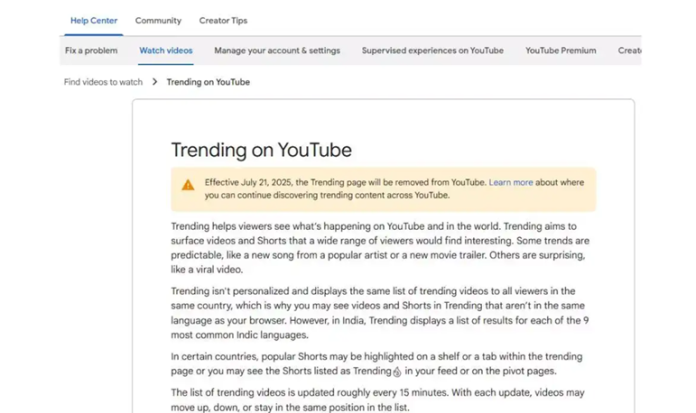 YouTube Removes Trending Page Section, Here’s Everything You Need to ...