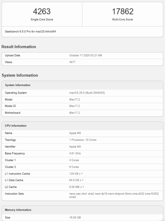 Apple’s New M5 Chip Sets Record-Breaking Benchmark Scores in 14-inch ...